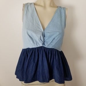 True Craft | Tops | True Craft Chambraydenim Peplum Top | Poshmark